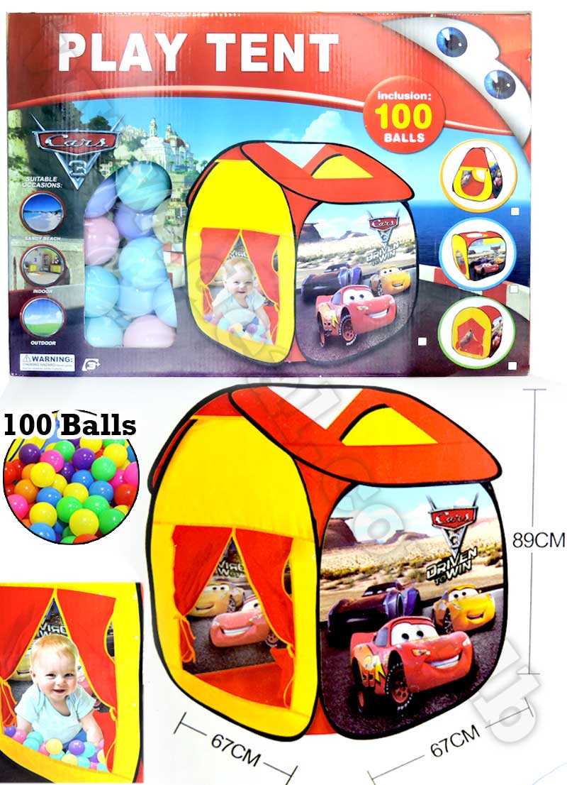 DISNEY CARS RACE READY POP UP PLAY TENT LIGHTNING MCQUEEN KIDS