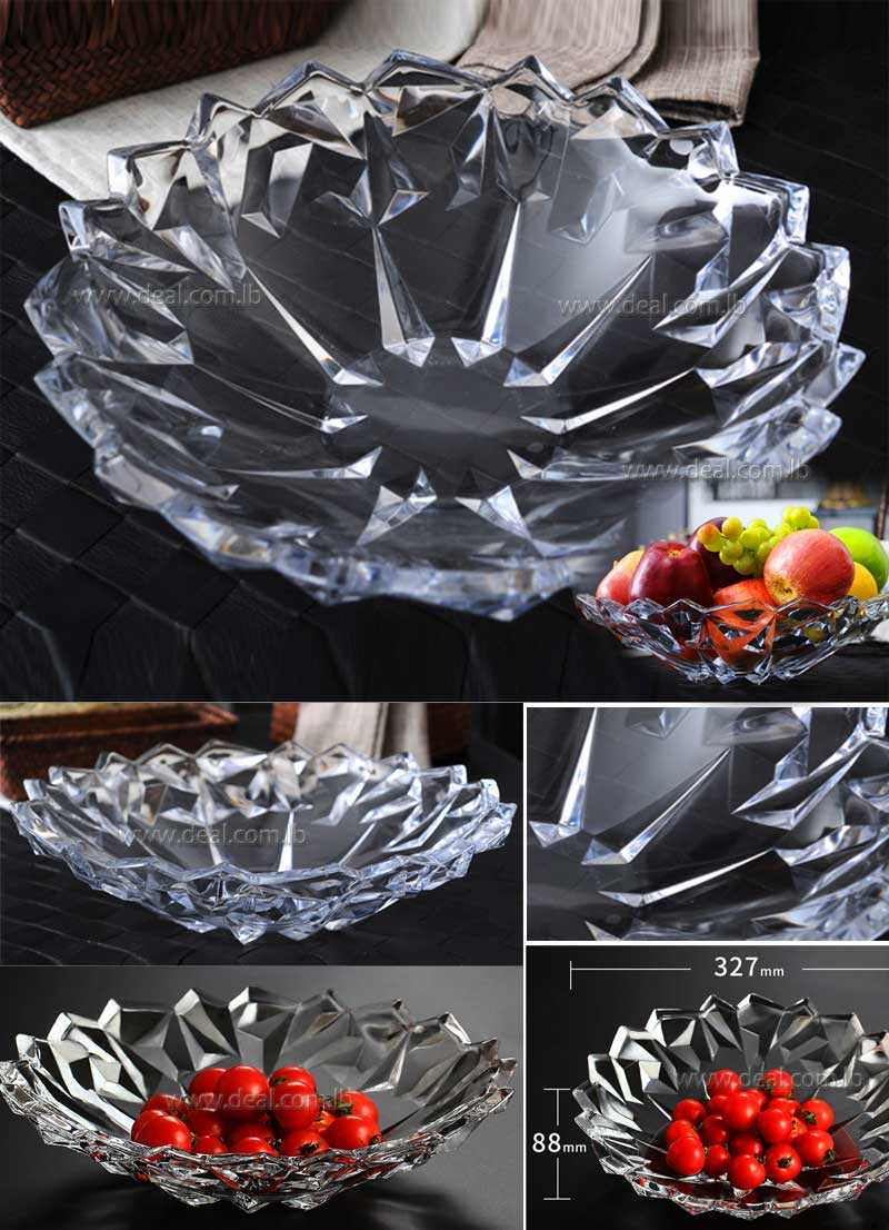 Deisoga Aesthetic durable crystal clear fruit bucket Bowl large glass