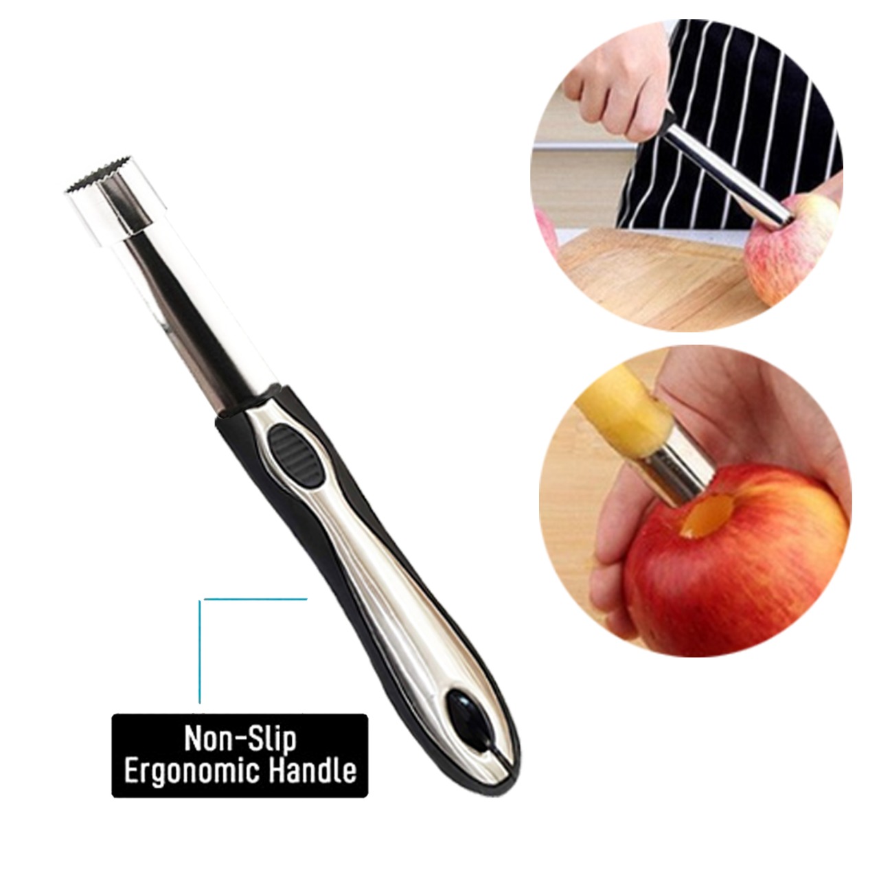 18CM Stainless Steel Apple Corer Fruit Seed Core Remover Pear Apple ...
