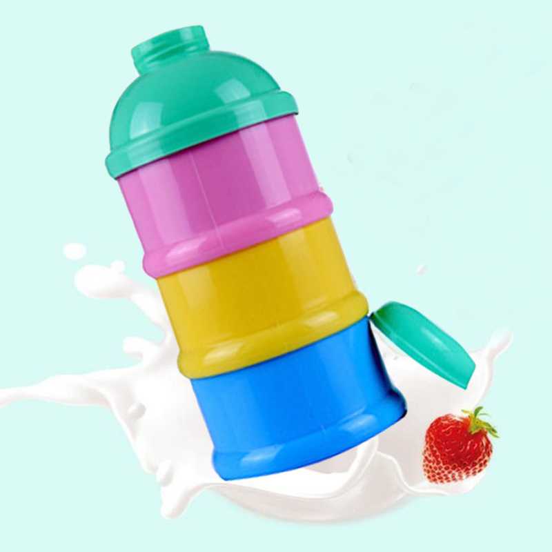 baby milk powder container baby food storage box 3-layers plastic milk ...